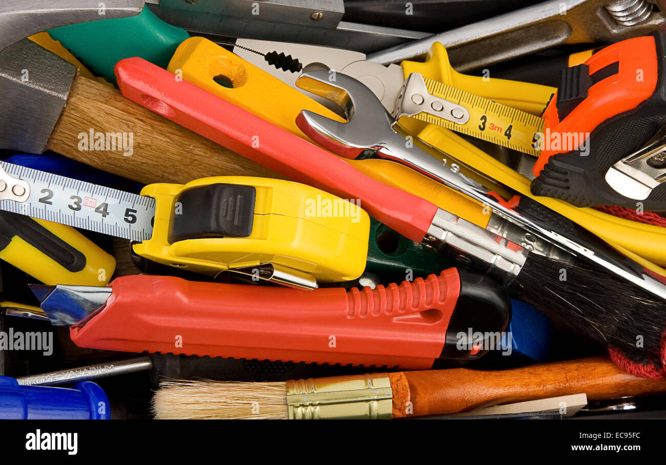 kit of tools and instruments in black box Stock Photo - Alamy