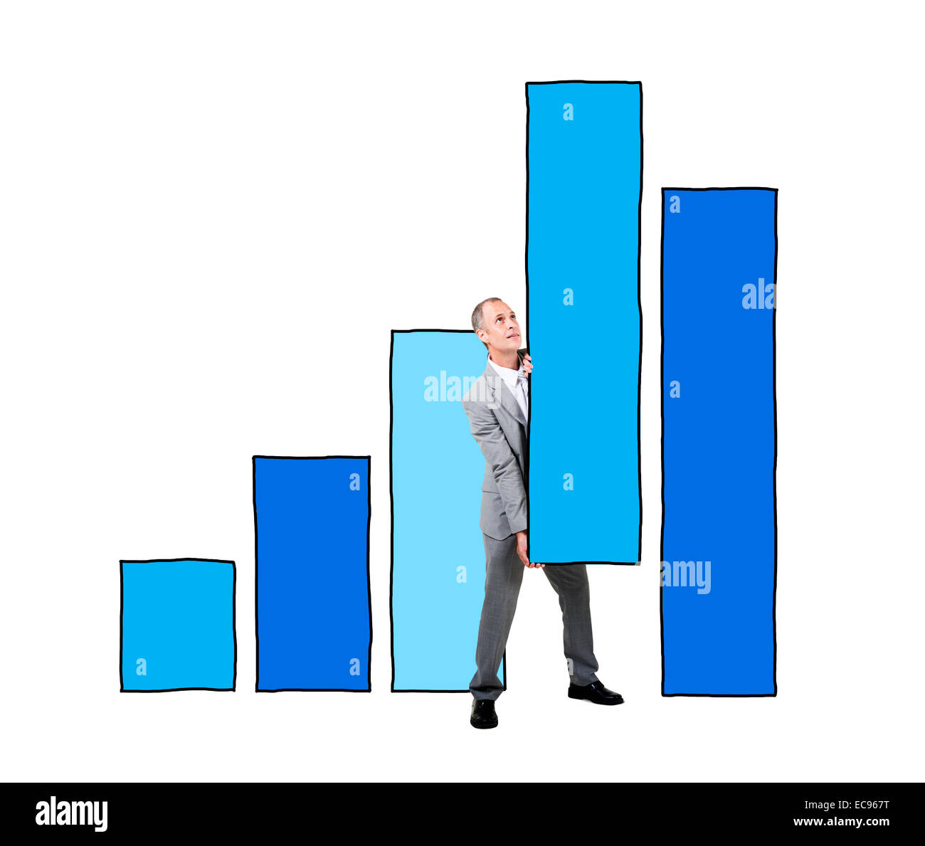 Businessman growth graph market data Cut Out Stock Images & Pictures ...