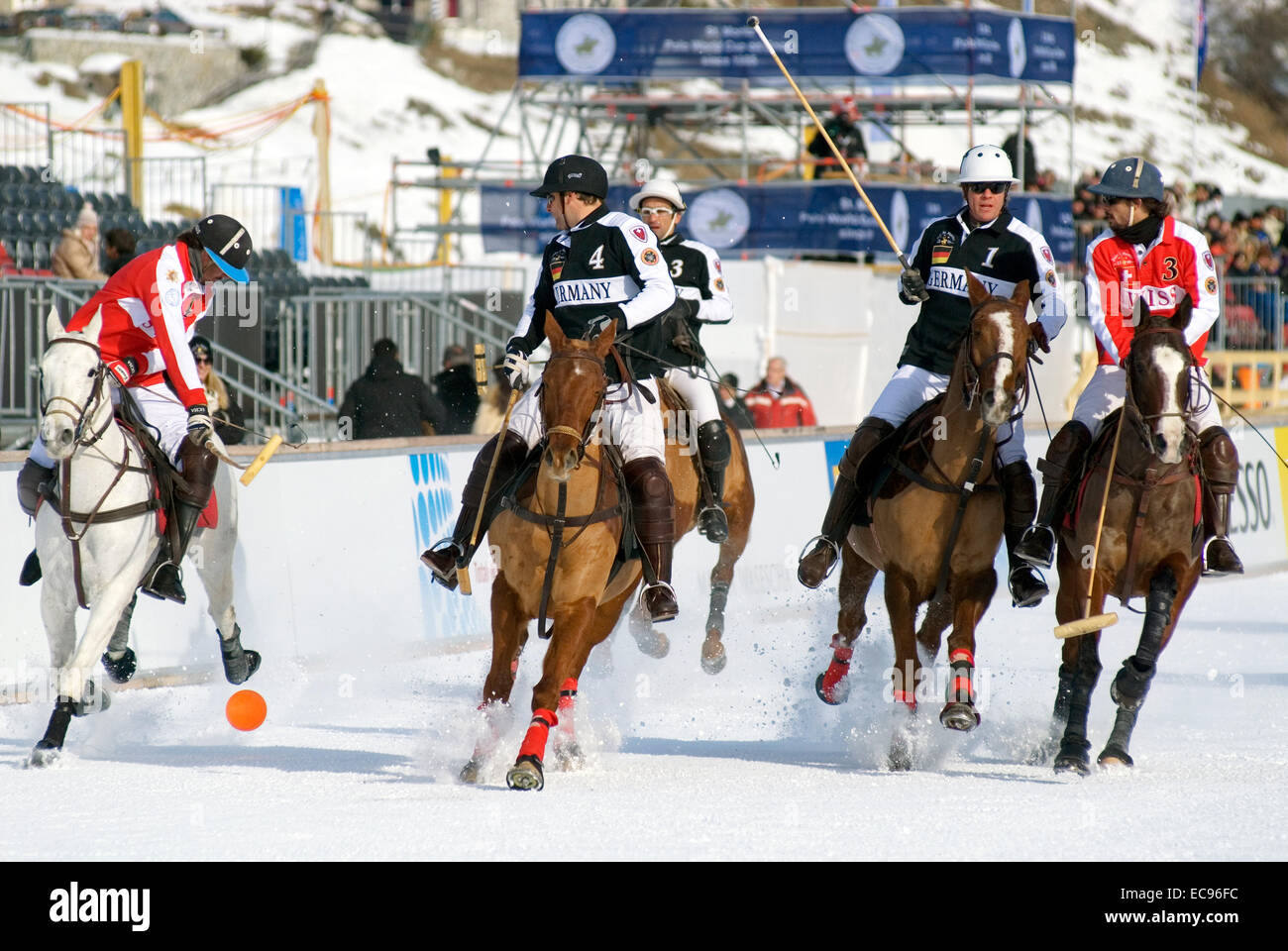 Polo Player during the Snow Polo World Cup 2011 Match Germany ...
