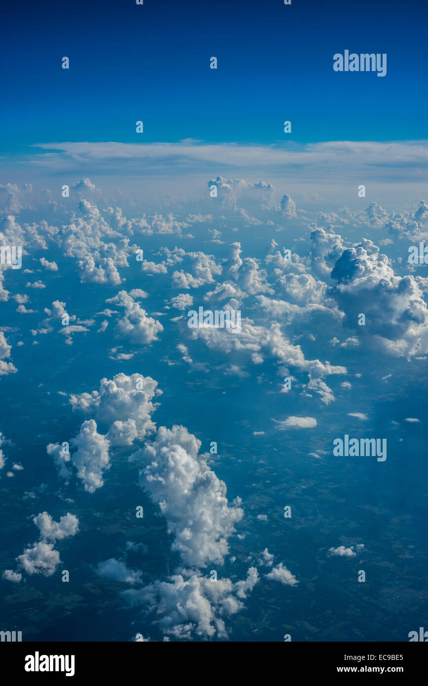 plane flying america usa airport aerial view window clouds high ...