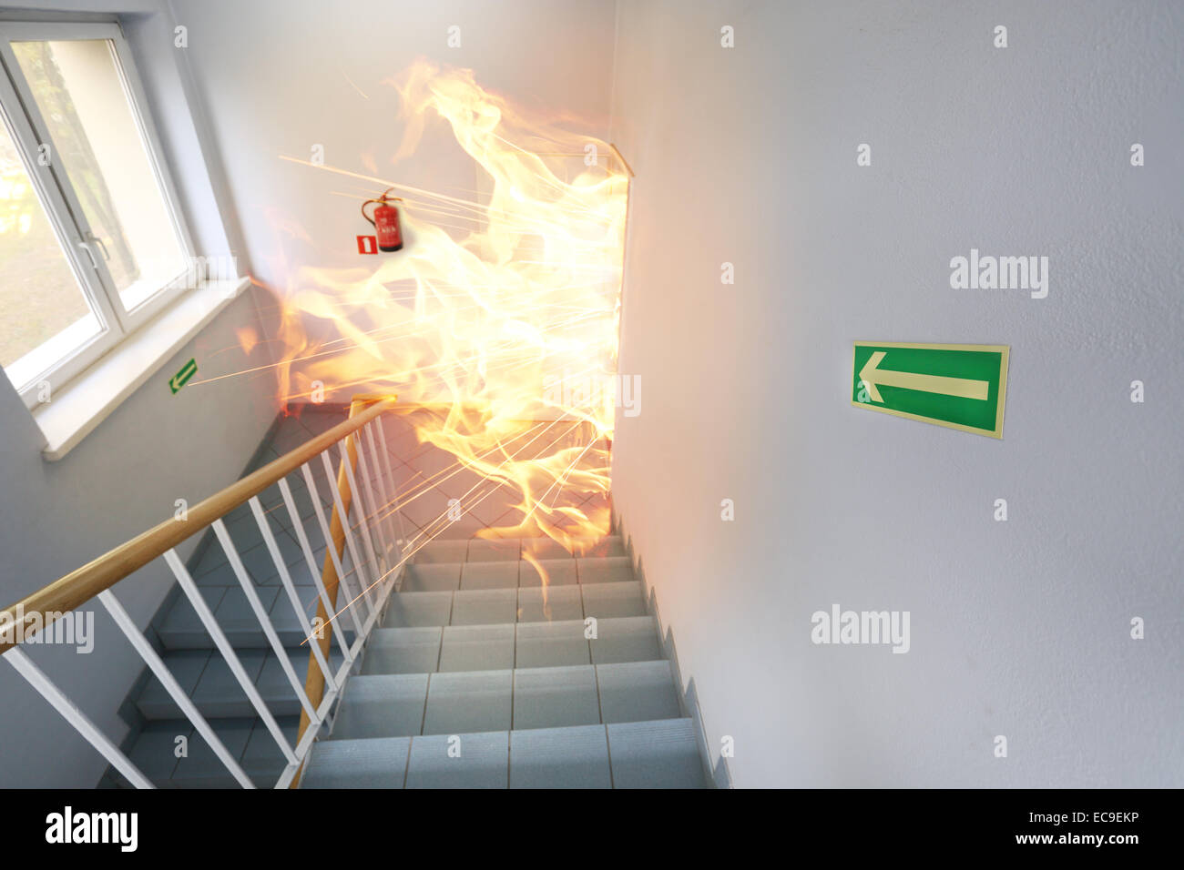Fire in building Stock Photo - Alamy