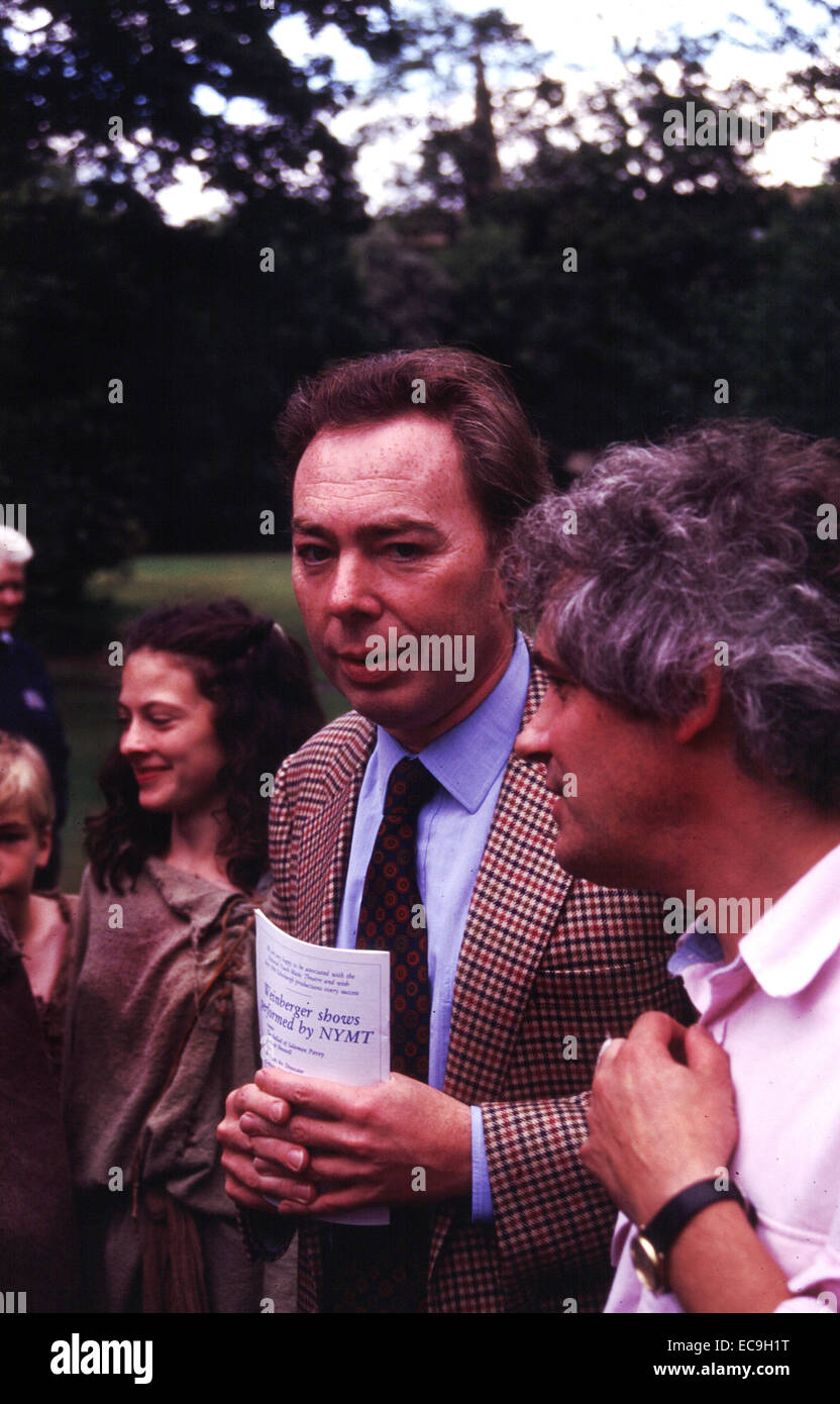 Andrew Lloyd Webber with the cast of Pendragon in Edinburgh 1994 Stock ...