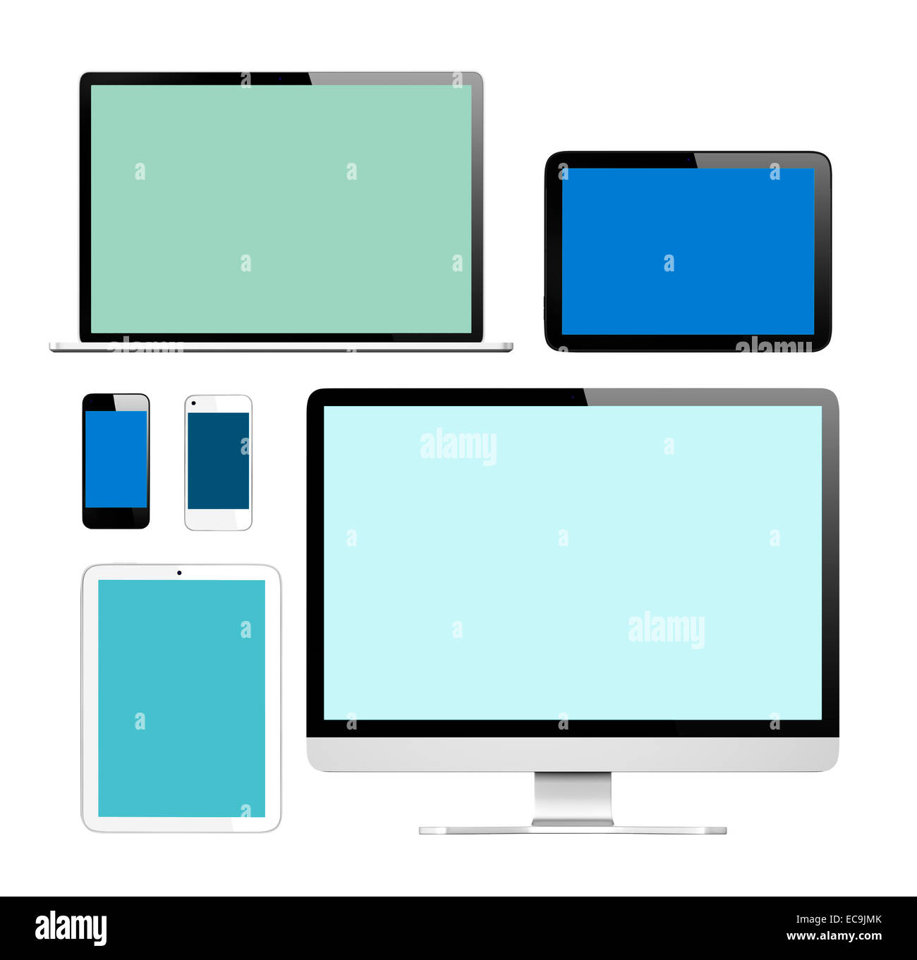 3D Collection of Digital Devices Stock Photo - Alamy