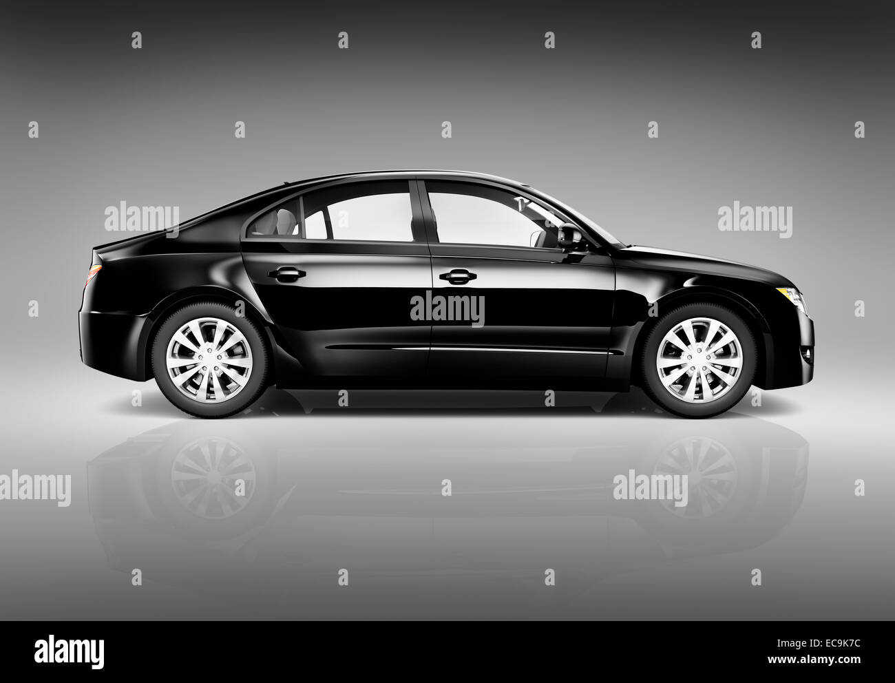 Three Dimensional Image of a Black Luxury Car Stock Photo - Alamy