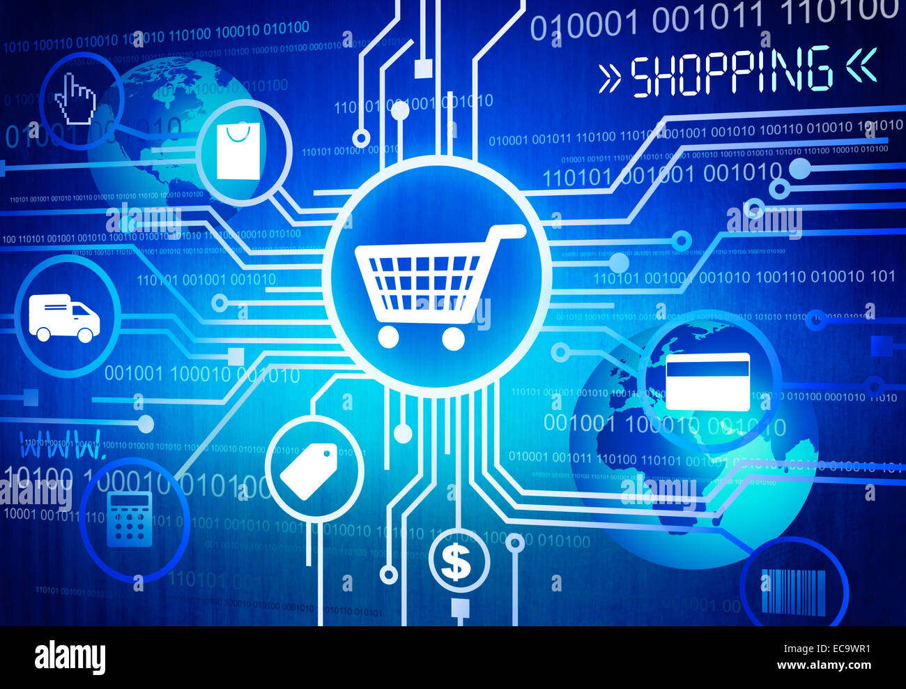 Digitally Generated Image of Shopping Concept Stock Photo - Alamy