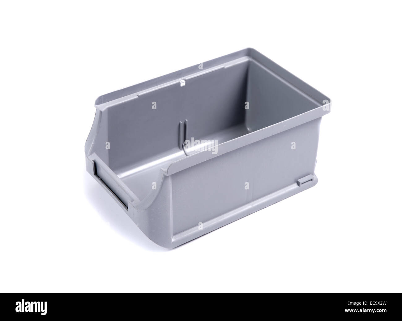 plastic box gray on the white background Stock Photo - Alamy
