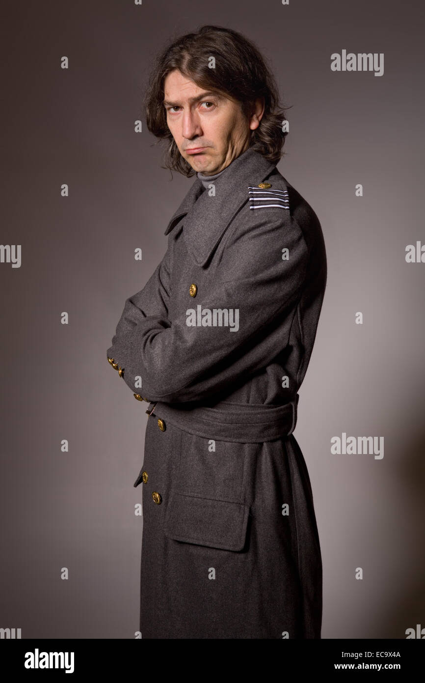 young man dressed as russian military, studio picture Stock Photo - Alamy