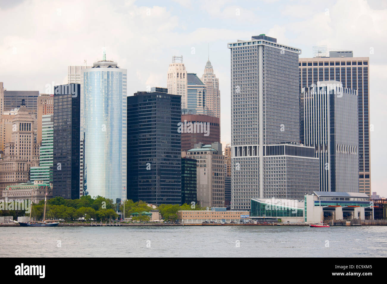 cityscape, skyscrapers, financial district, Manhattan, New York, Usa ...