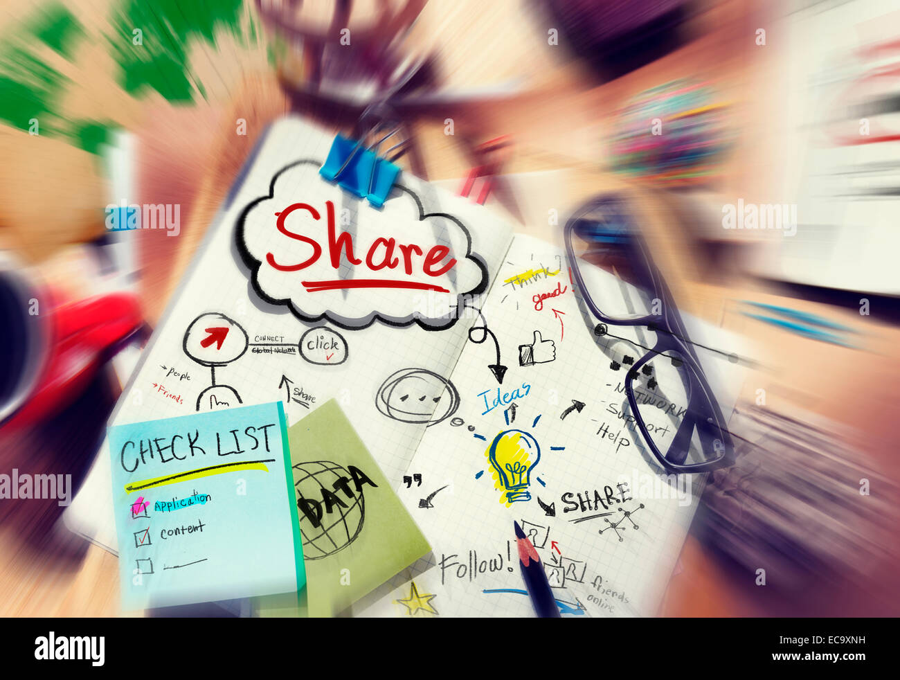 Share Ideas Click Think People Concepts Stock Photo - Alamy