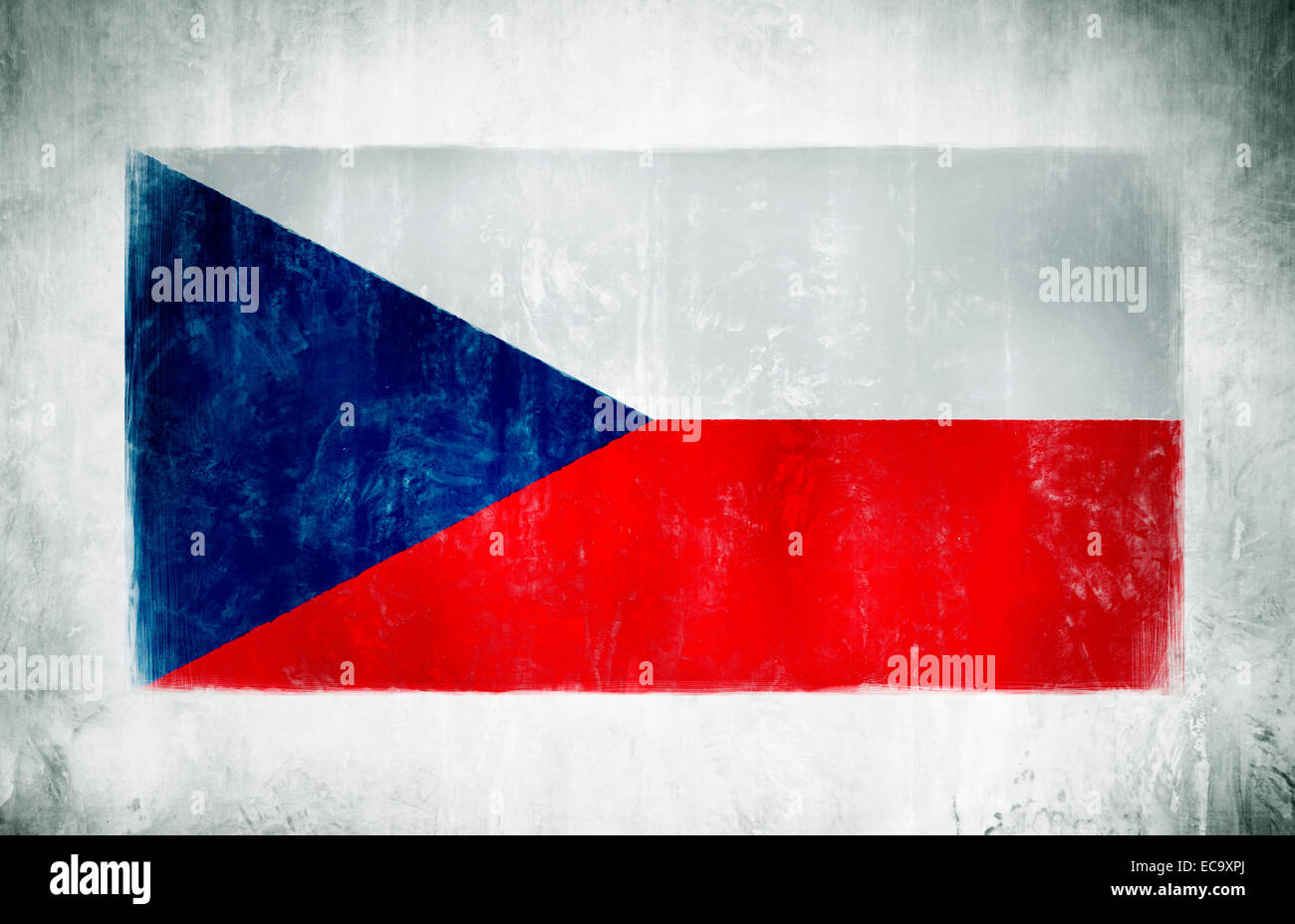 Illustration And Painting Of The National Flag Of Czech Republic Stock ...