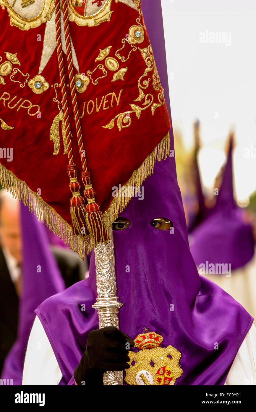 Semana Santa (Holy Week), Fiesta. Celebration in the streets of the old ...