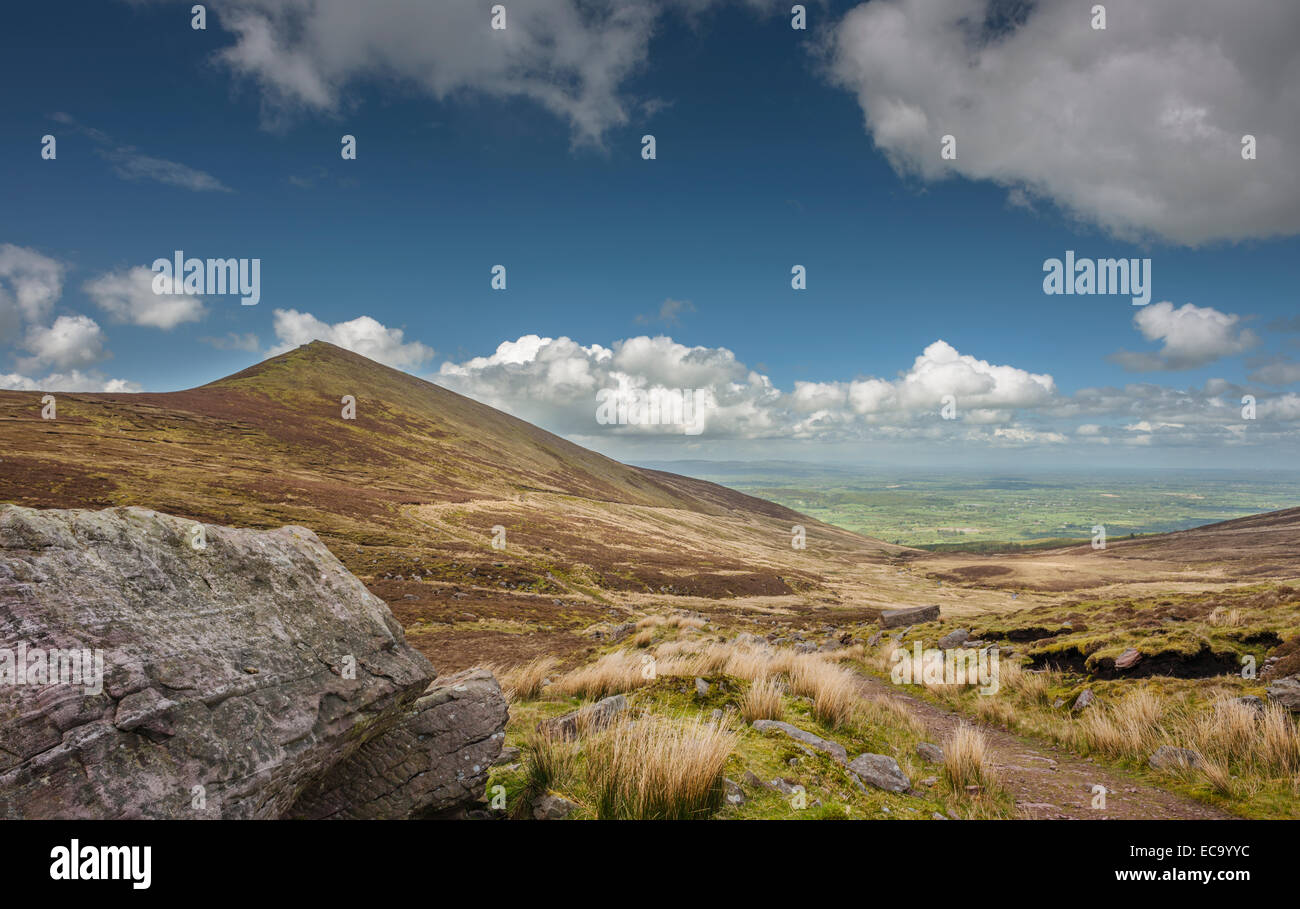 The Galty Mountains near Lough Muskry, County Tipperary, with ...