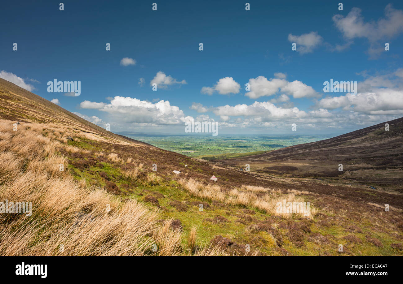 View northwards over the plains of the south Irish midlands, from the ...