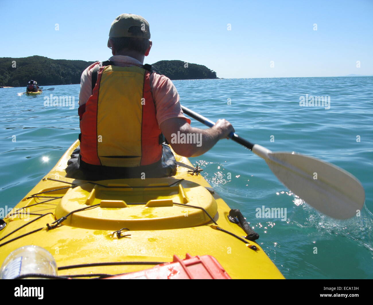 Man kayaking in New Zealand Stock Photo - Alamy