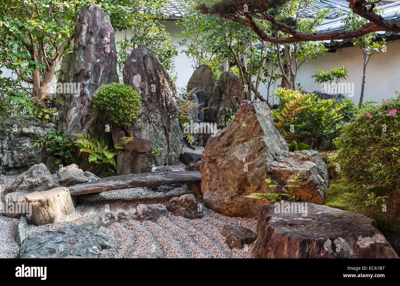Daisen-in zen temple, Daitoku-ji, Kyoto, Japan. A corner of the hojo ...