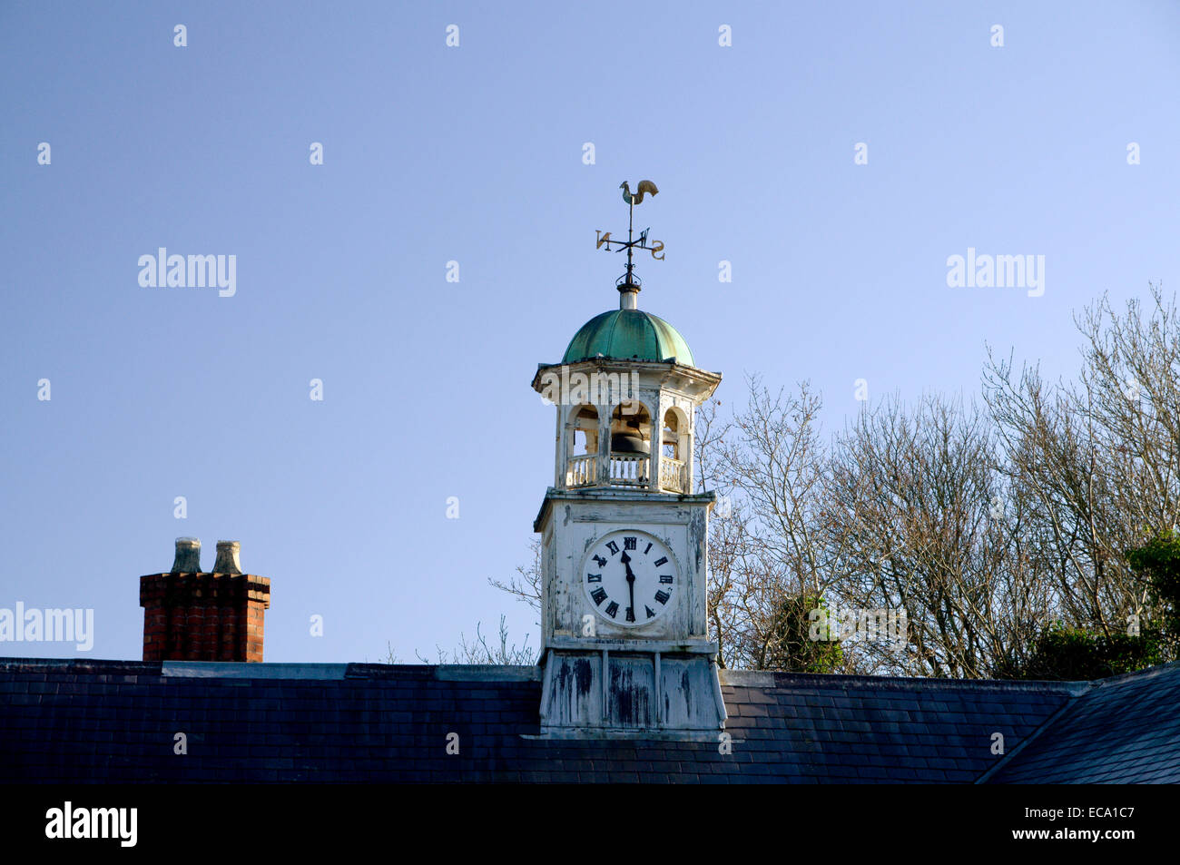 Clock tower above stable block, St Fagans National History Museum ...