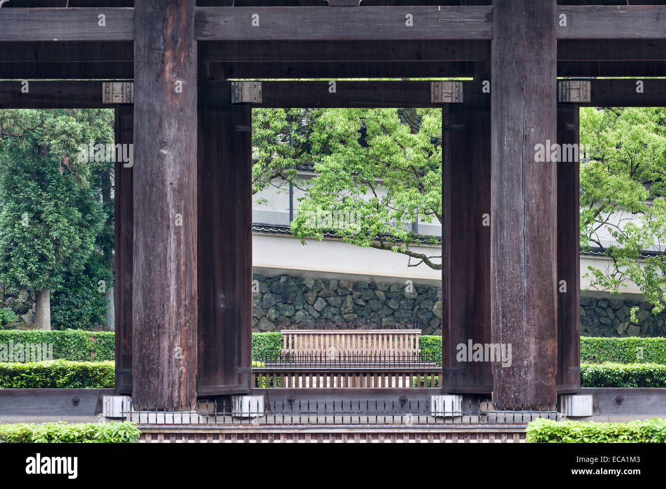 The huge sanmon gate at Tofuku-ji temple, Kyoto, was completed in 1405 ...