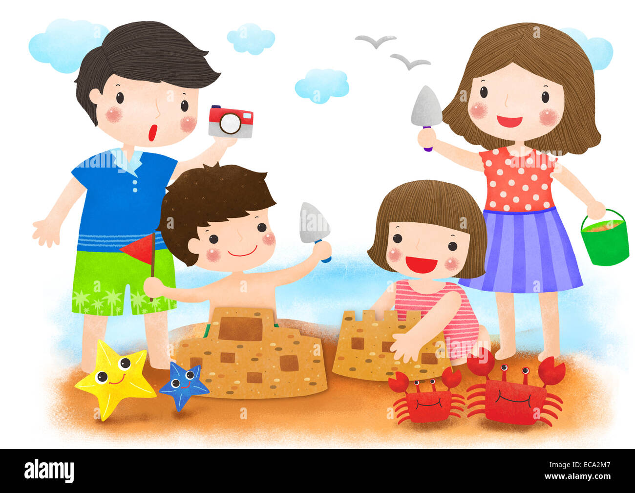 Family Summer Vacation Stock Photo - Alamy