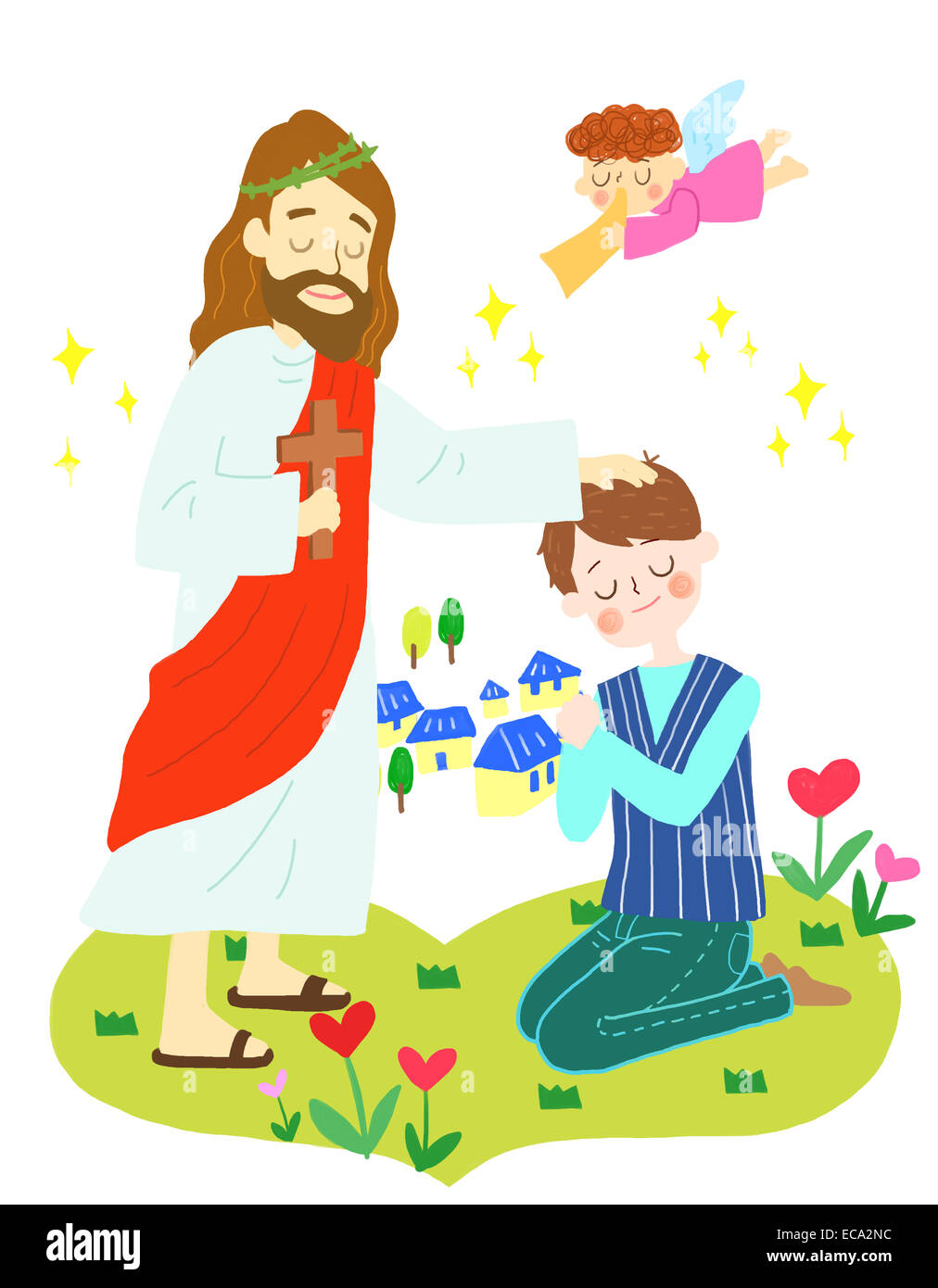 Angel girl praying Cut Out Stock Images & Pictures - Alamy