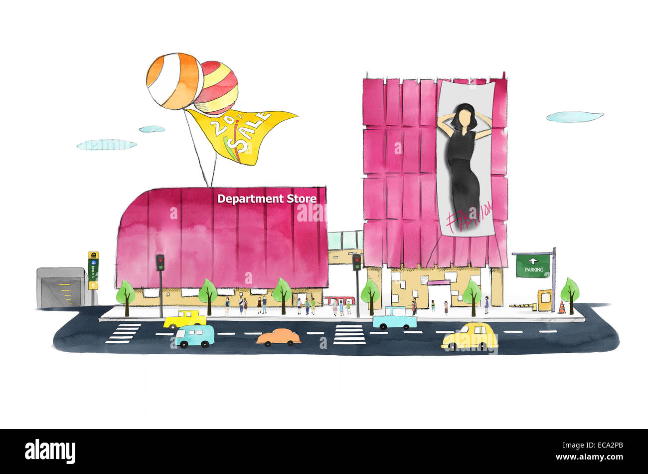 Shopping village Cut Out Stock Images & Pictures - Alamy