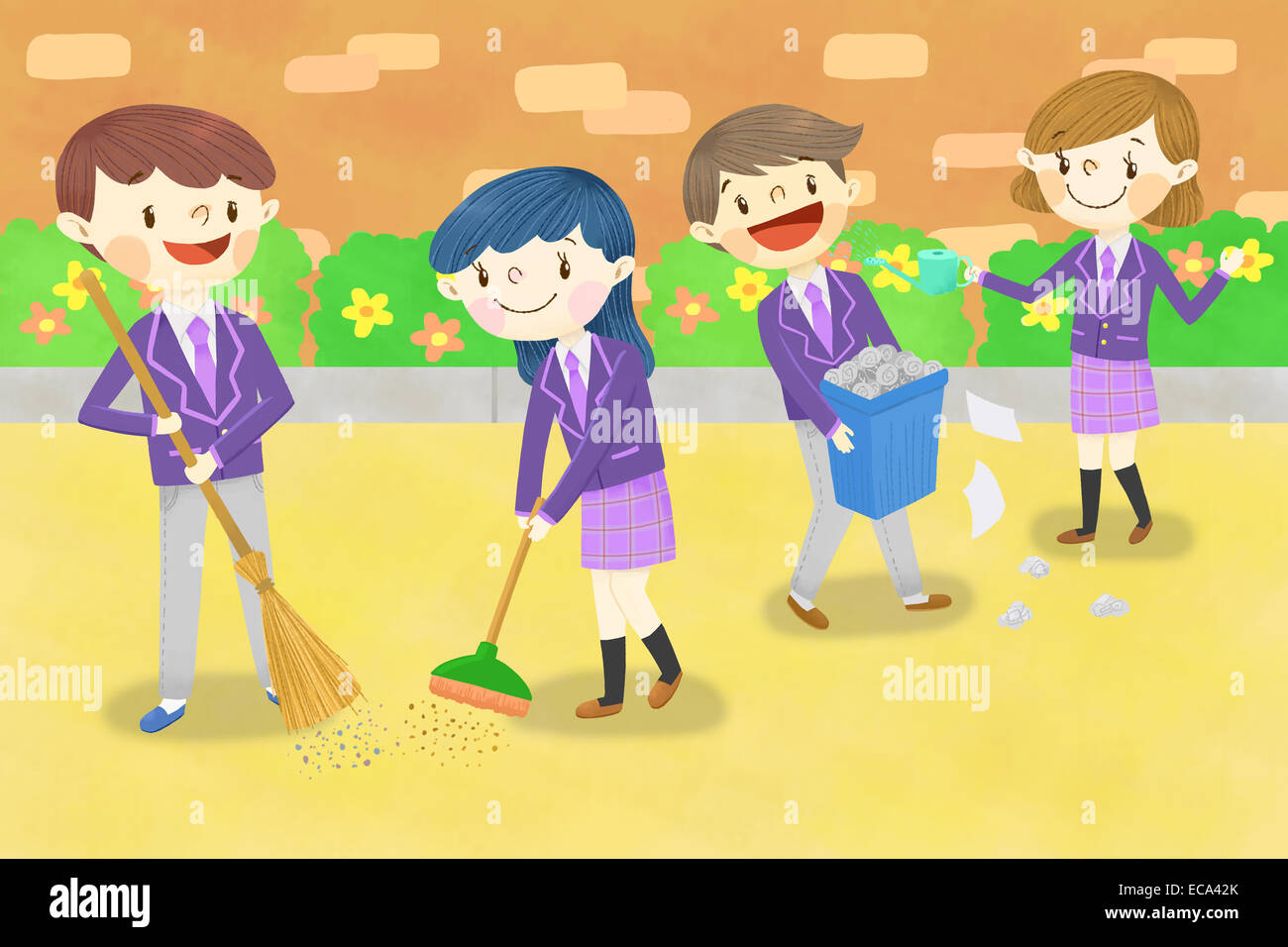 Illustration student cleaning hi-res stock photography and images - Alamy