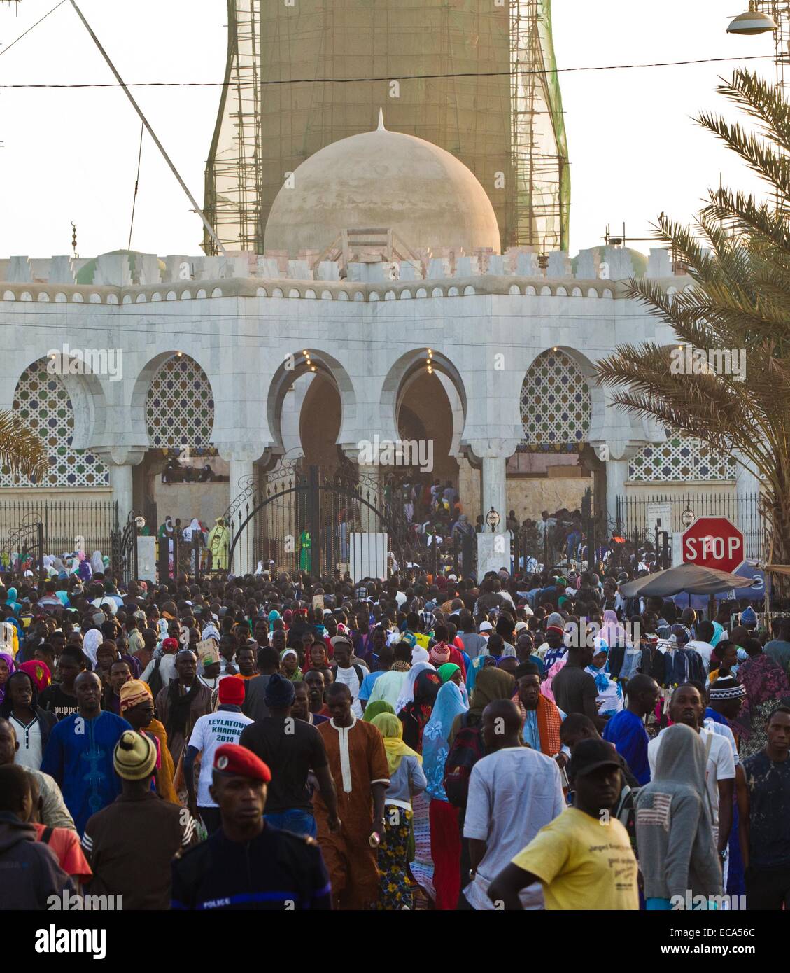 Touba, Senegal's holy city. 11th Dec, 2014. Pilgrims gather in front of ...