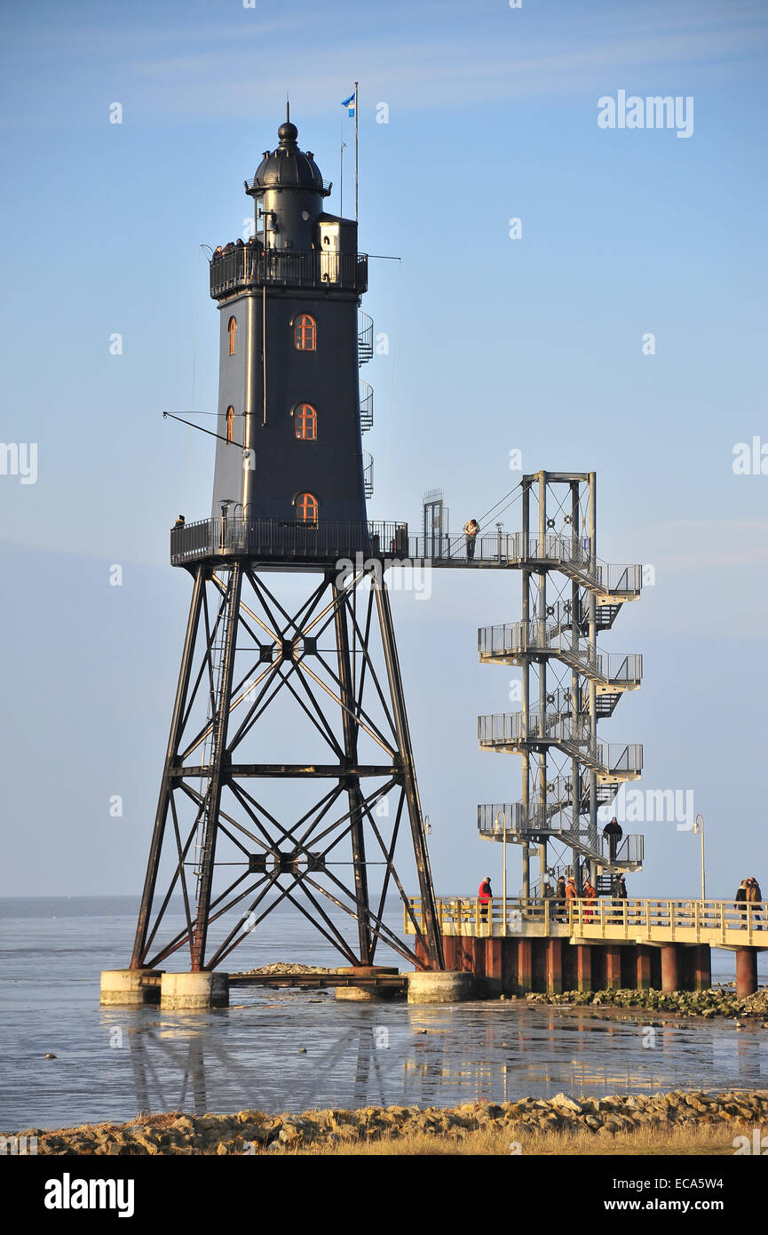 Leuchtturm Obereversand Lighthouse, fishing port of Dorum-Neufeld ...