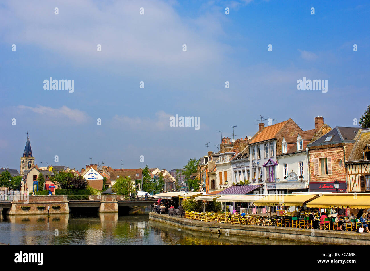 Saint Leu quarter and river Somme, Amiens, Somme, Picardy, France ...