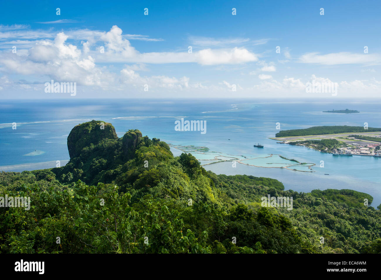 Overlooking the island of Pohnpei and Sokehs rock, Micronesia Stock ...