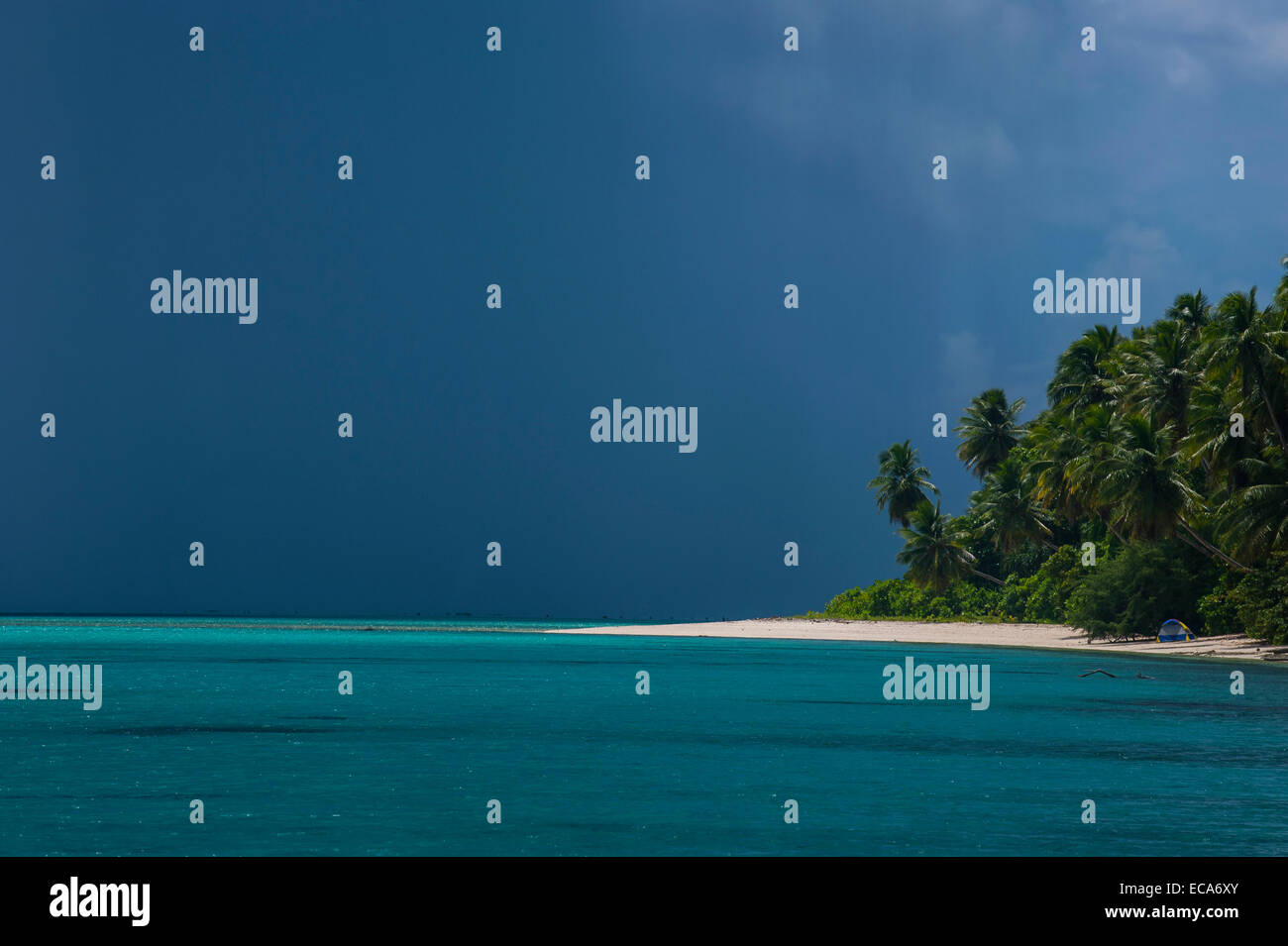Dark rain clouds above the Ant Atoll, Pohnpei, Micronesia Stock Photo ...