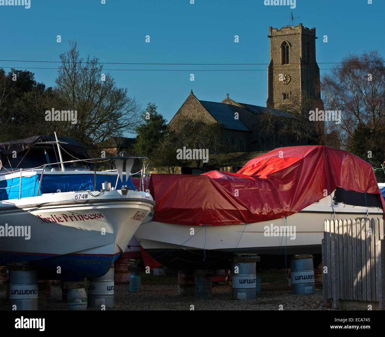boats in boat yard boatyard Stock Photo - Alamy
