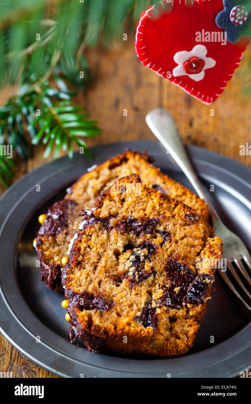 Sticky ginger cake with prunes Stock Photo - Alamy