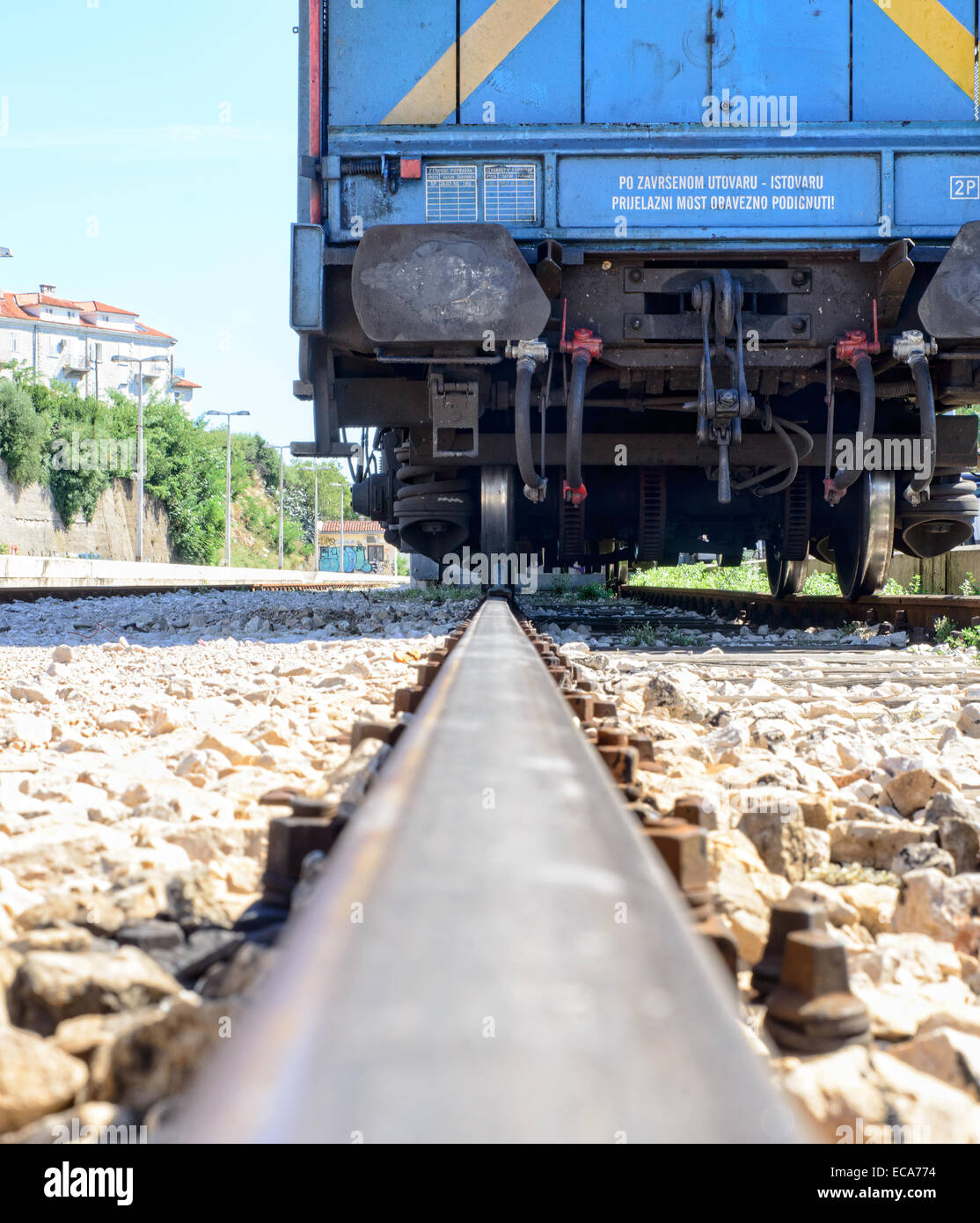 the train on the rails Stock Photo - Alamy