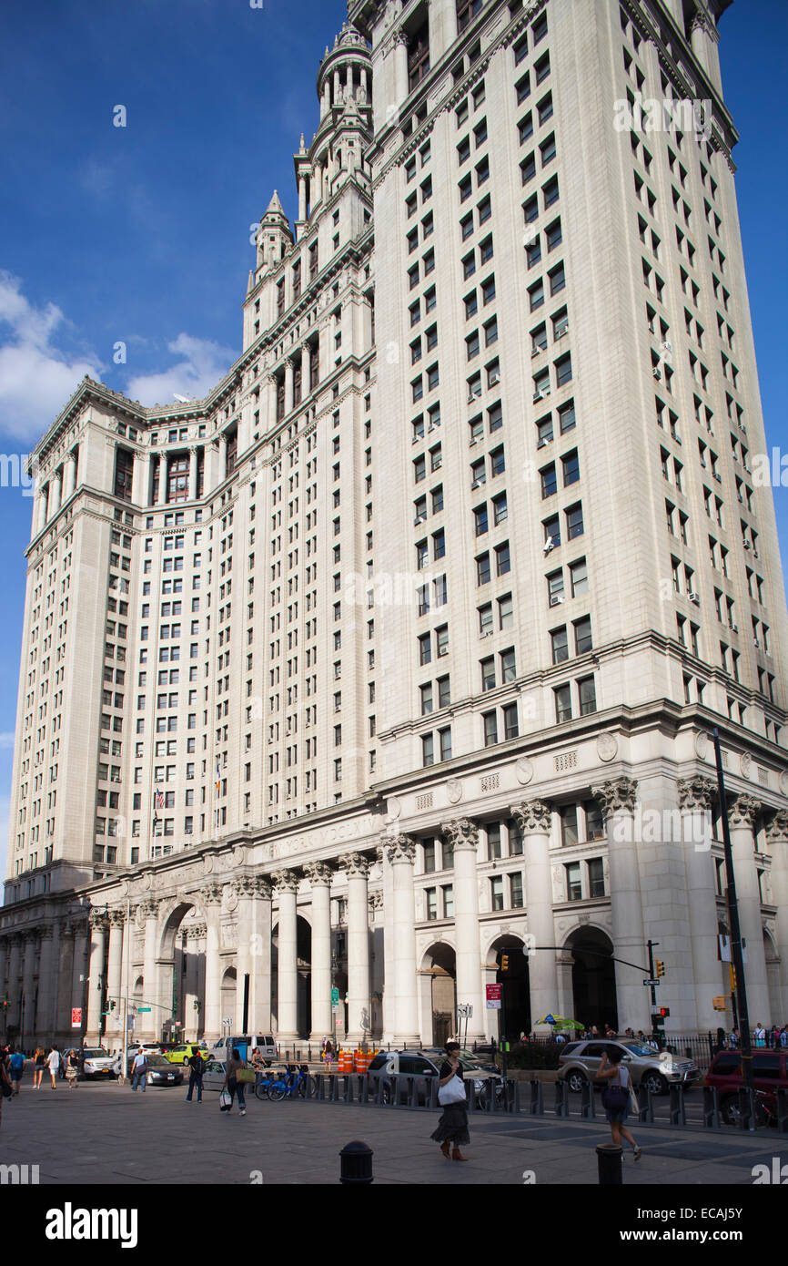 municipal building, city hall park, south Manhattan, New York, Usa ...
