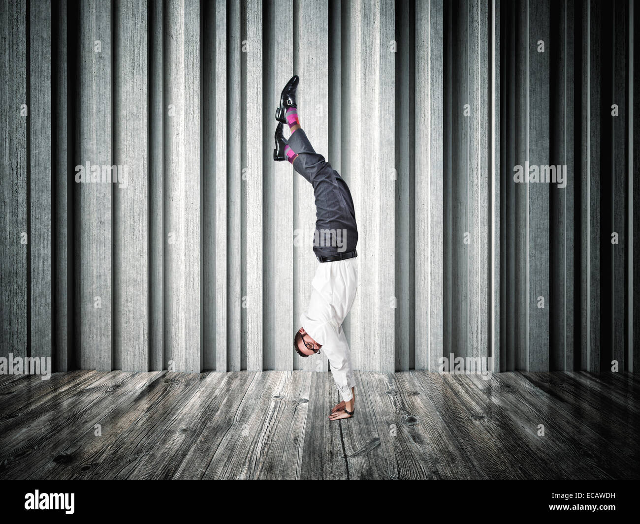 acrobat businessman and abstract background Stock Photo - Alamy