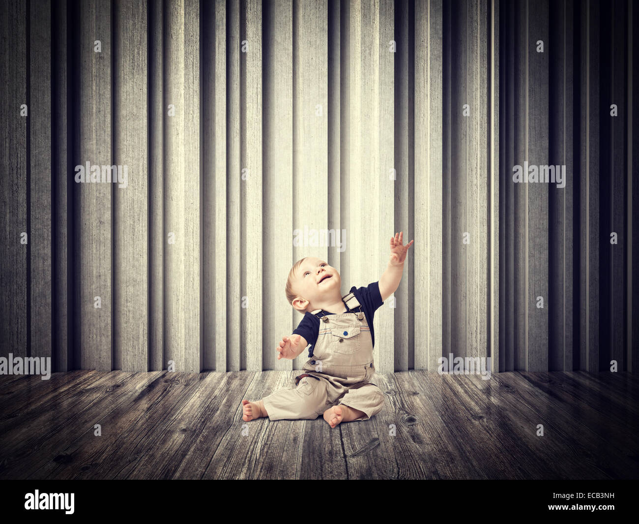 little child and 3d abstract background Stock Photo - Alamy