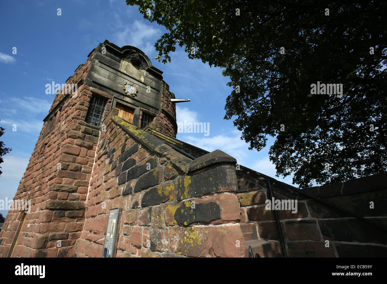City of Chester, England. Picturesque view of the King Charles Tower ...