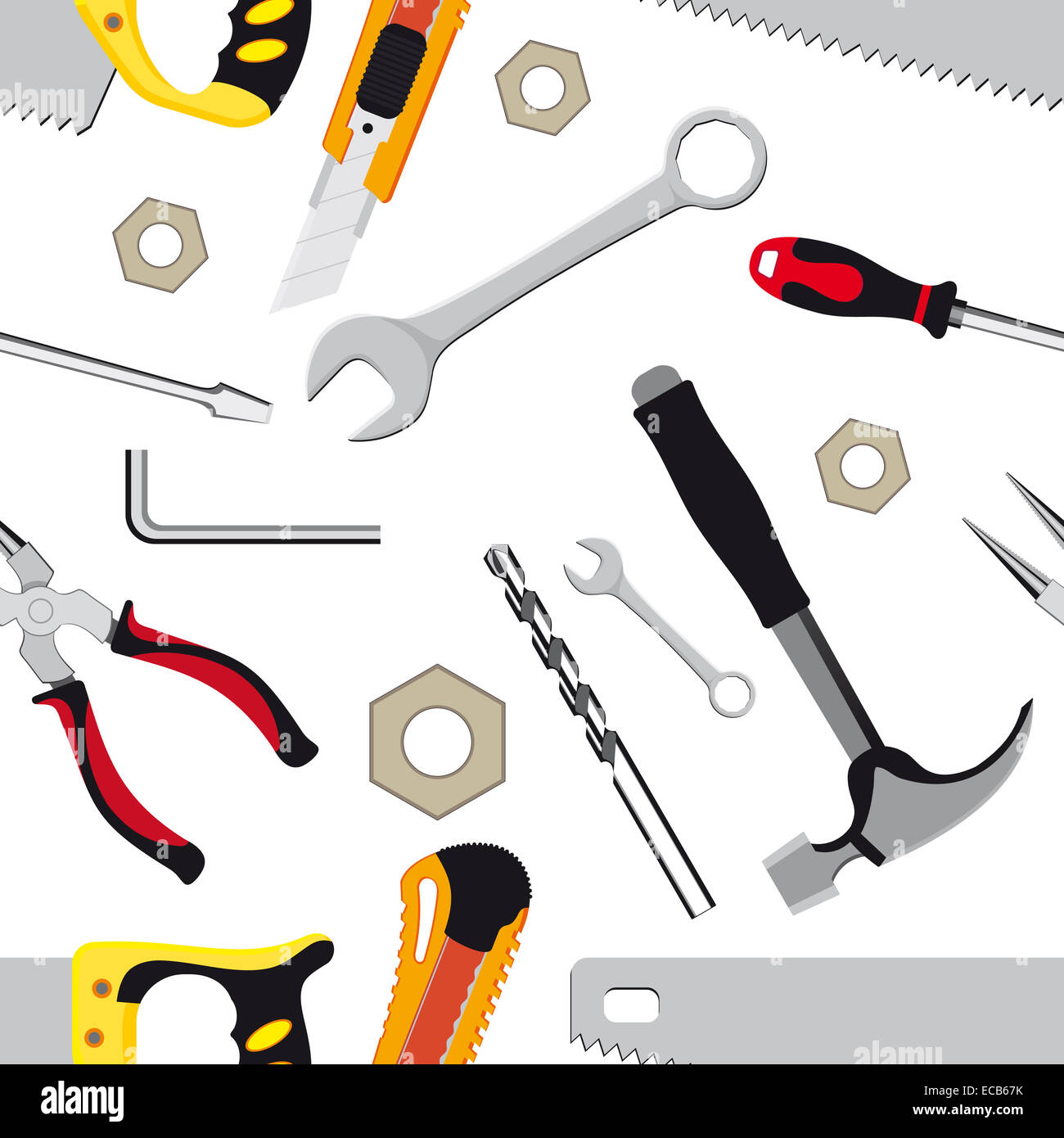 Seamless background is a construction hand tools and tools for repair ...