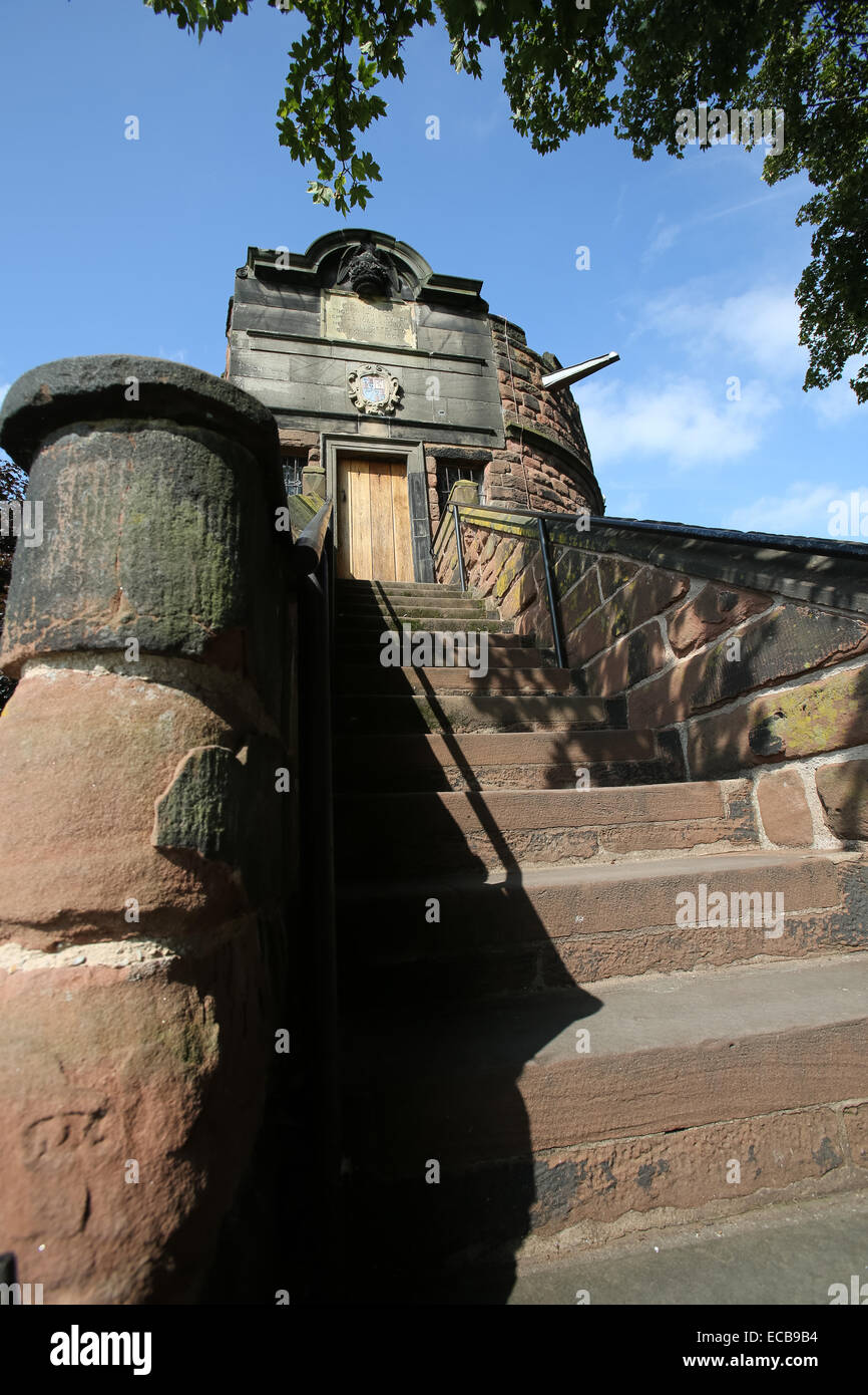 City of Chester, England. Picturesque view of the King Charles Tower ...