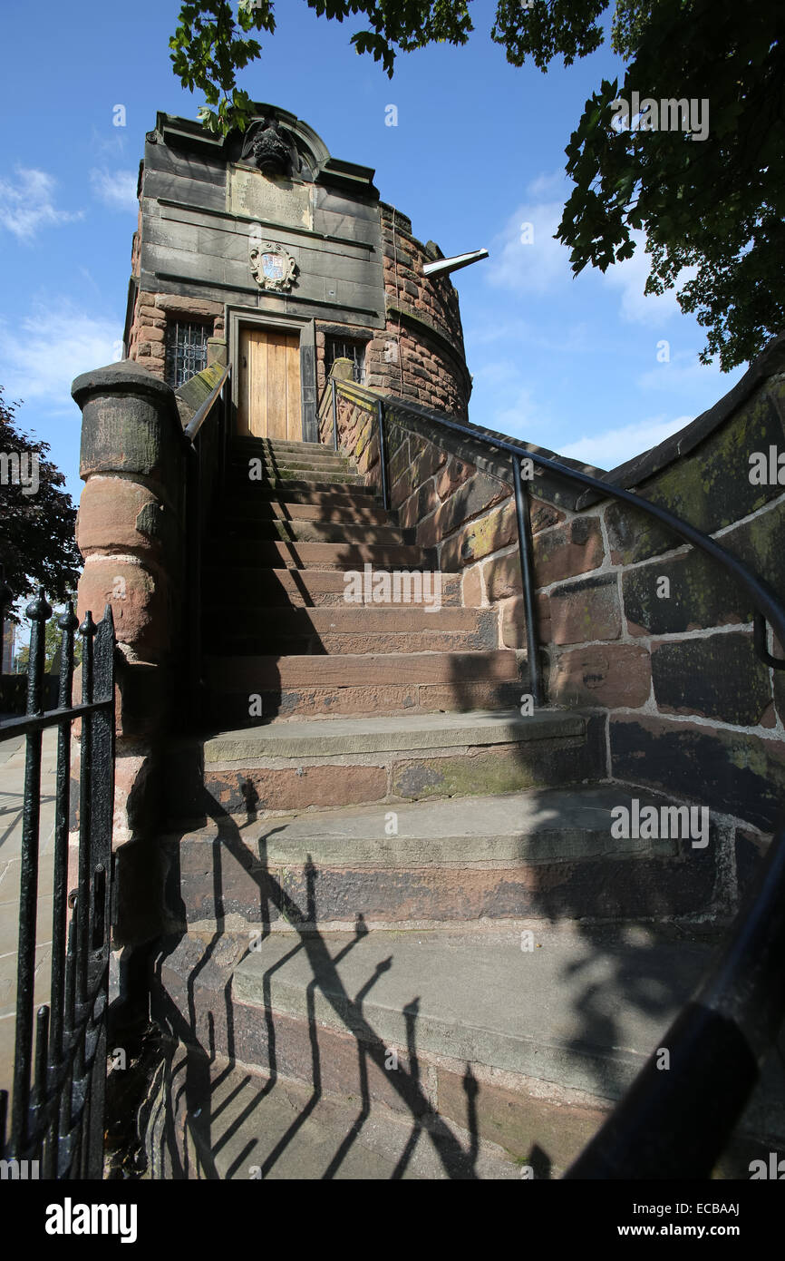 City of Chester, England. Picturesque view of the King Charles Tower ...