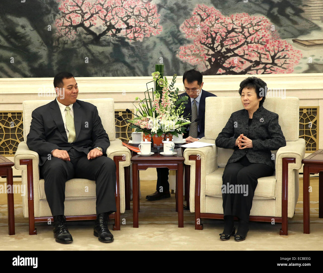 Beijing, China. 10th Dec, 2014. Yan Junqi (R), vice chairwoman of the ...