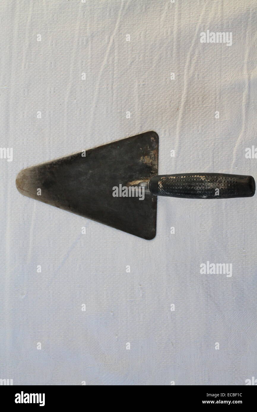 sharp steel masonry trowel prepare for work Stock Photo - Alamy