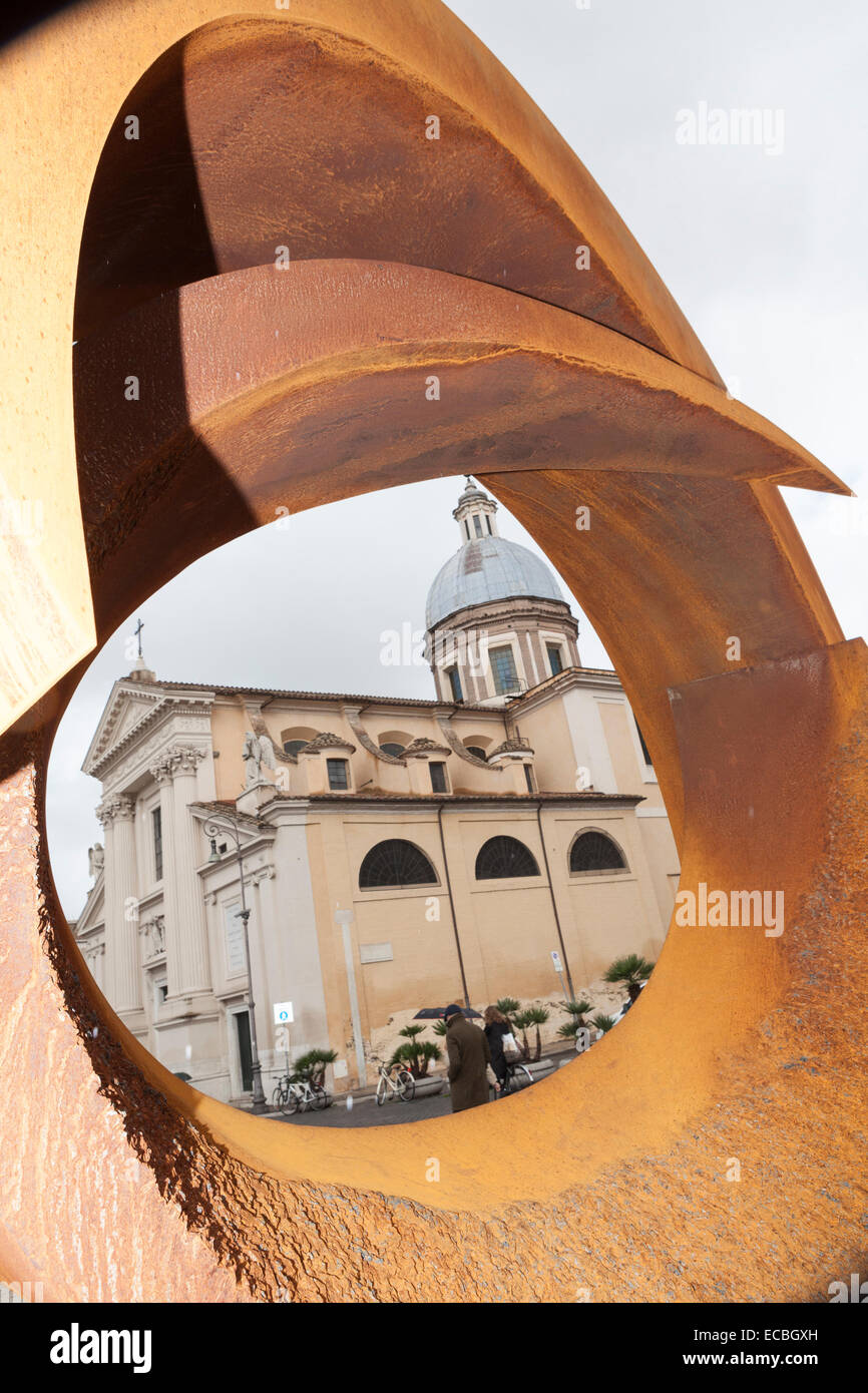 Sculptures by American artist Beverly Pepper on show at the Ara Pacis ...