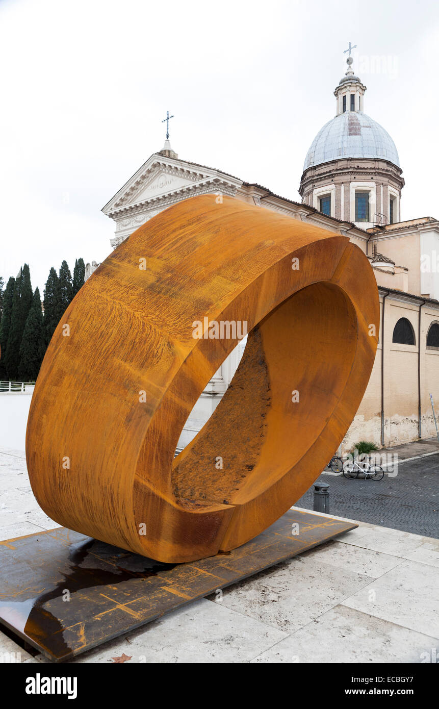 Sculptures by American artist Beverly Pepper on show at the Ara Pacis ...
