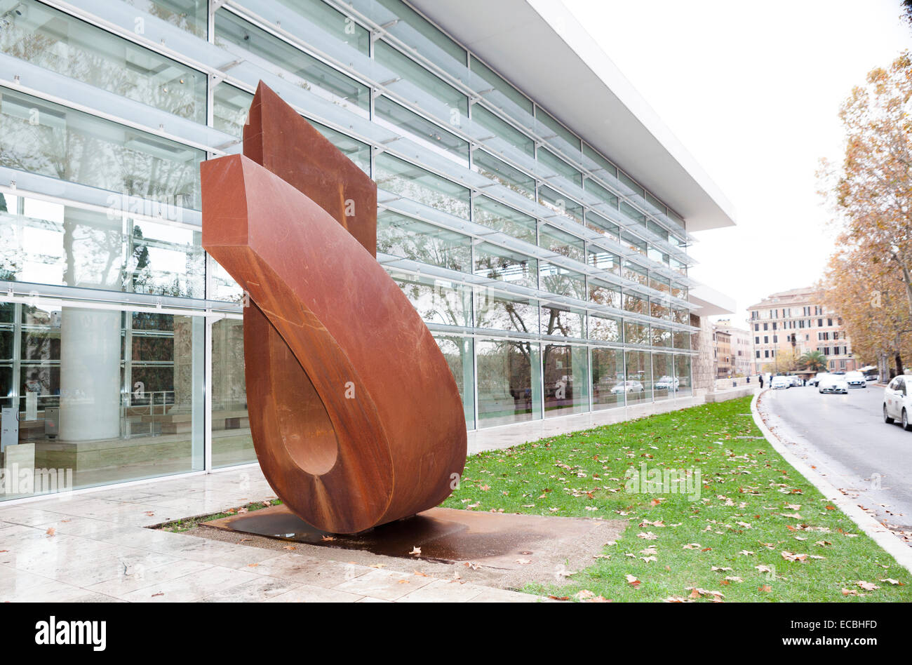 Sculptures by American artist Beverly Pepper on show at the Ara Pacis ...