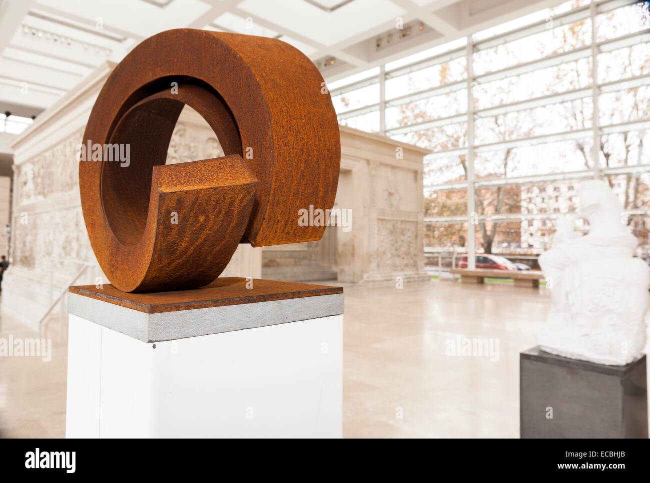 Sculptures by American artist Beverly Pepper on show at the Ara Pacis ...