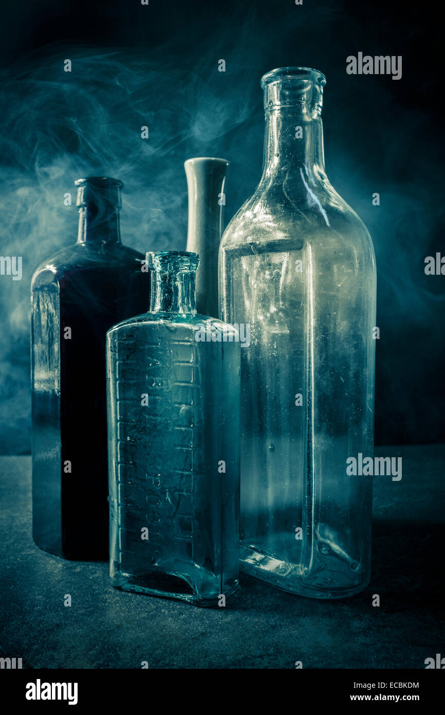 Collection of old bottles Stock Photo - Alamy