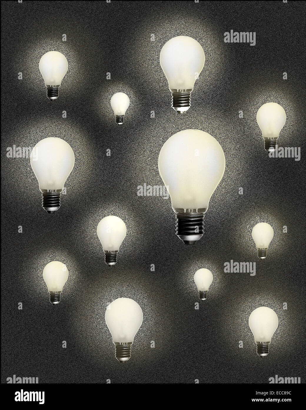 A conceptual image of a group of light bulbs Stock Photo - Alamy