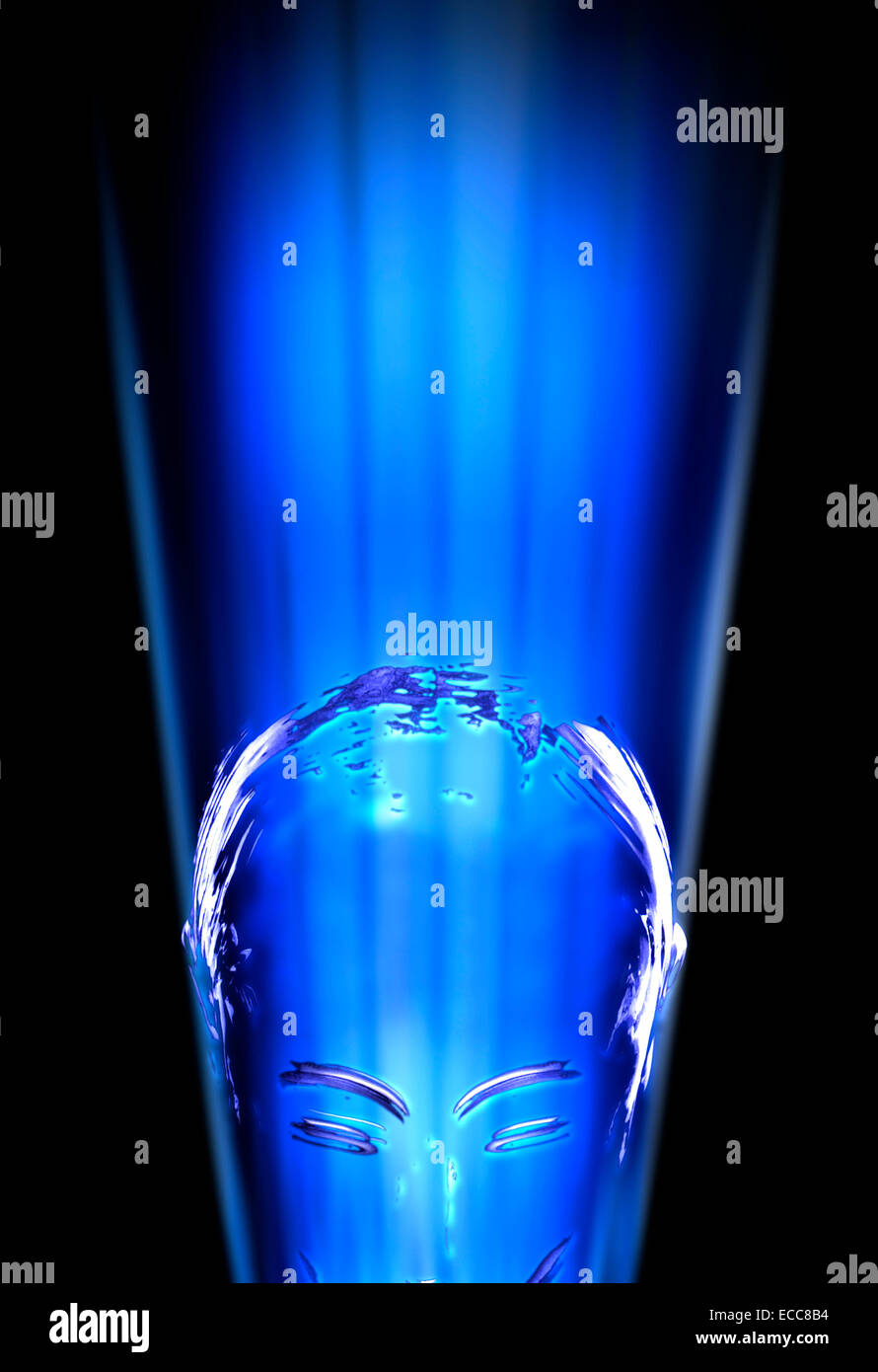 A conceptual image of a graphic head and light rays Stock Photo - Alamy