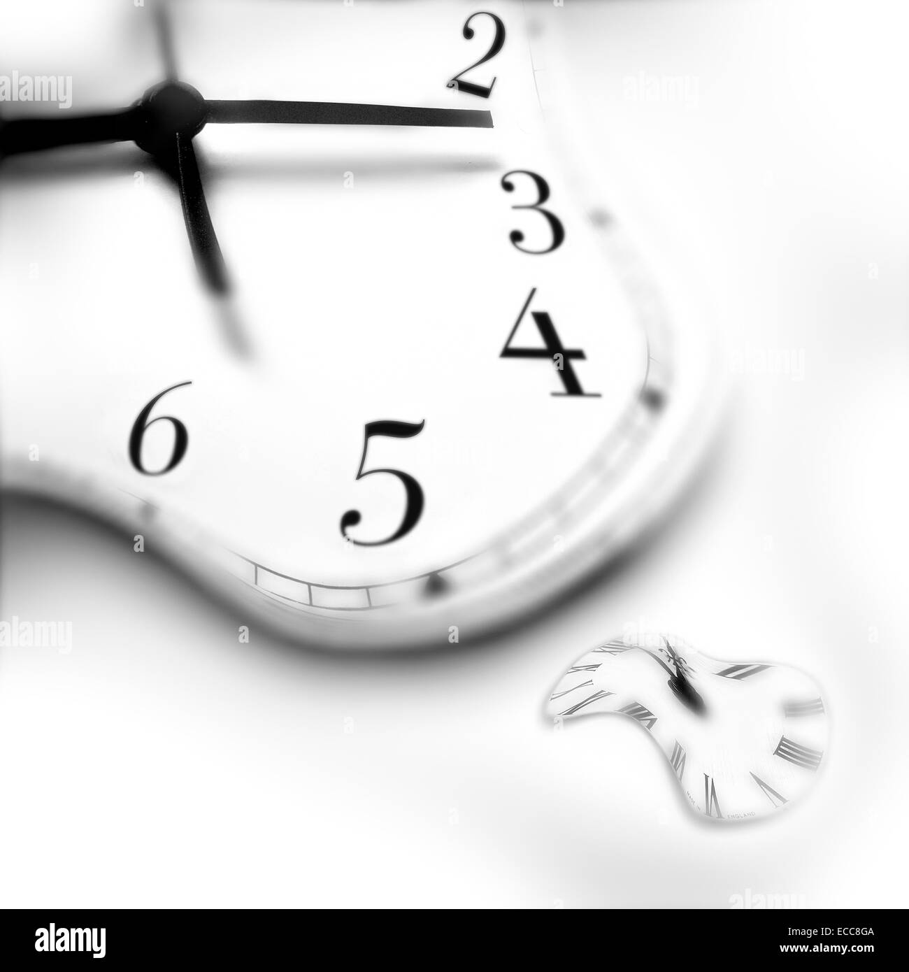 Distorted clock Black and White Stock Photos & Images - Alamy